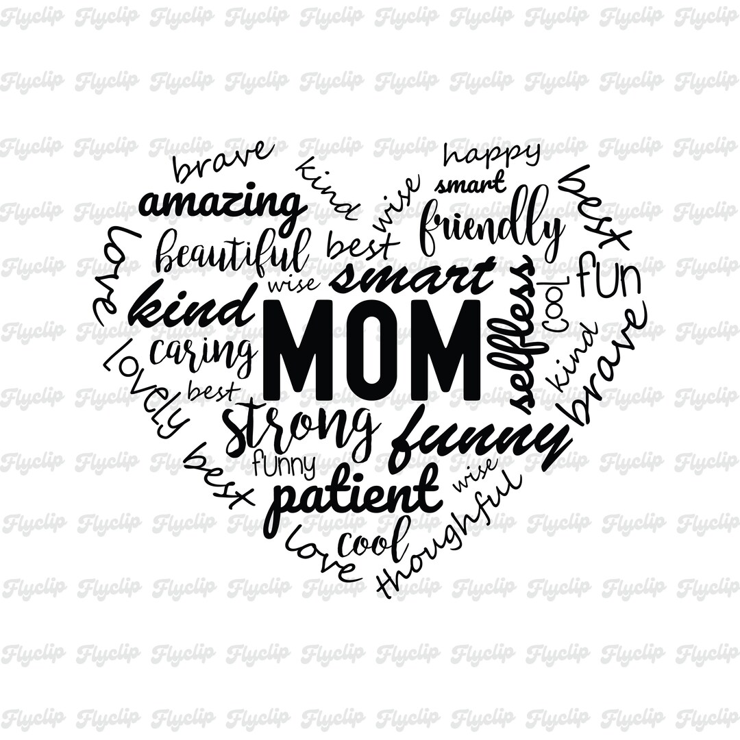 Mother's Day Word Cloud SVG Graphic Mother's Day Png Dxf Momma Mum Mom ...