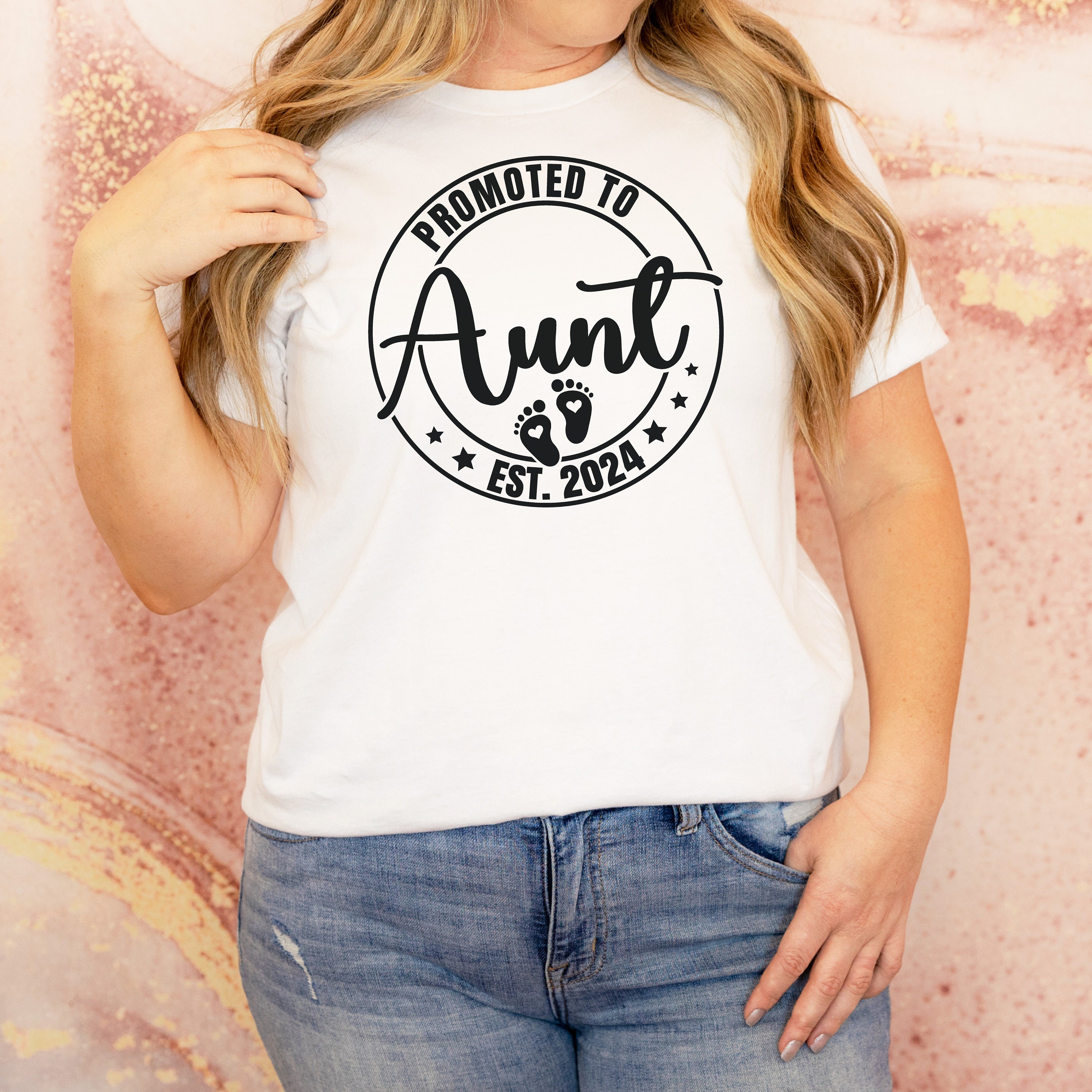 Promoted to Aunt Est. 2024 SVG Graphic: New Baby Announcement (digital ...