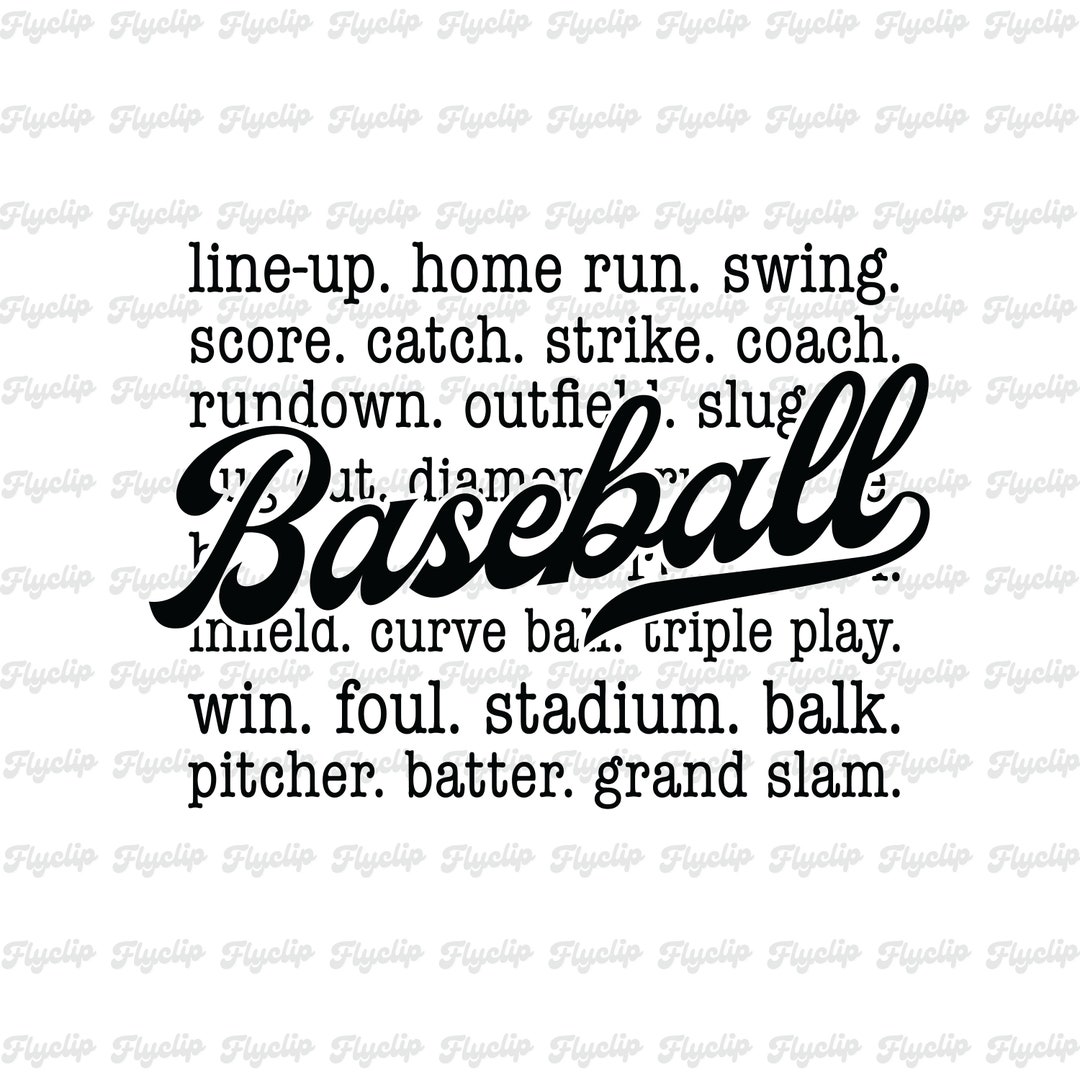 Baseball Gameplay Terms SVG Graphic V2 | Instant Download | Files for ...