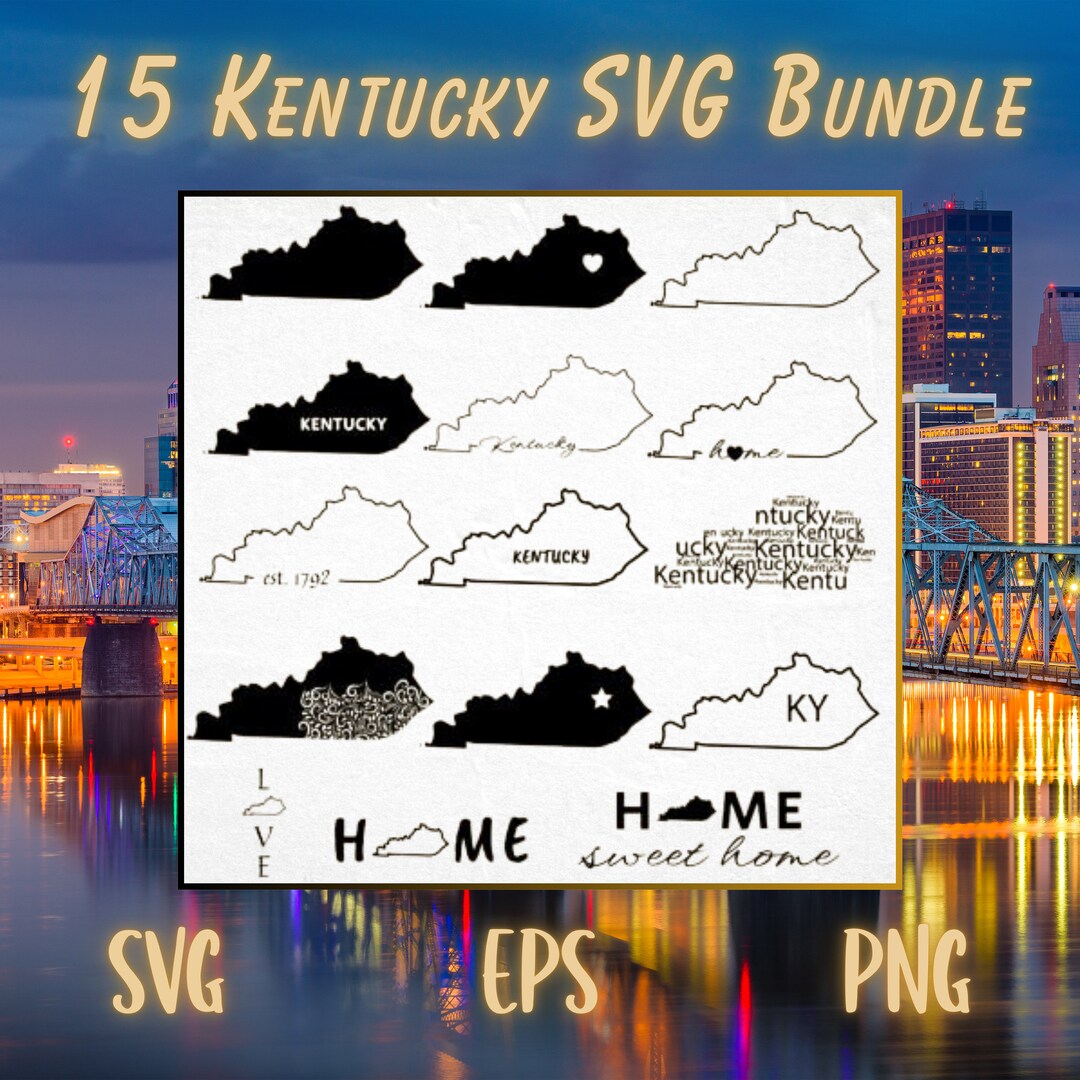 15 Kentucky SVG Bundle Files for Cricut Digital Download Instant Files ...