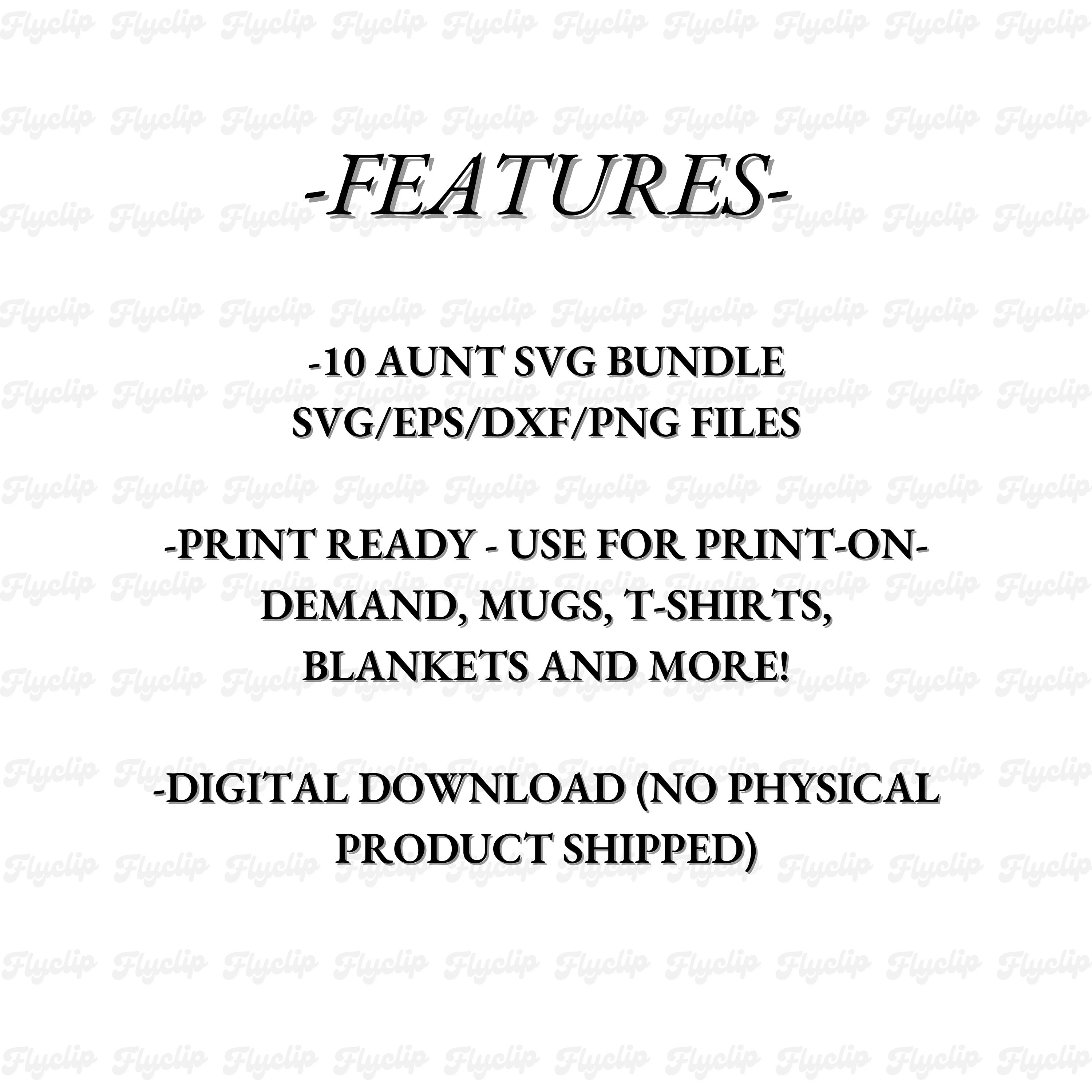 10 Aunt SVG Bundle Files for Cricut Digital Download Instant Files ...