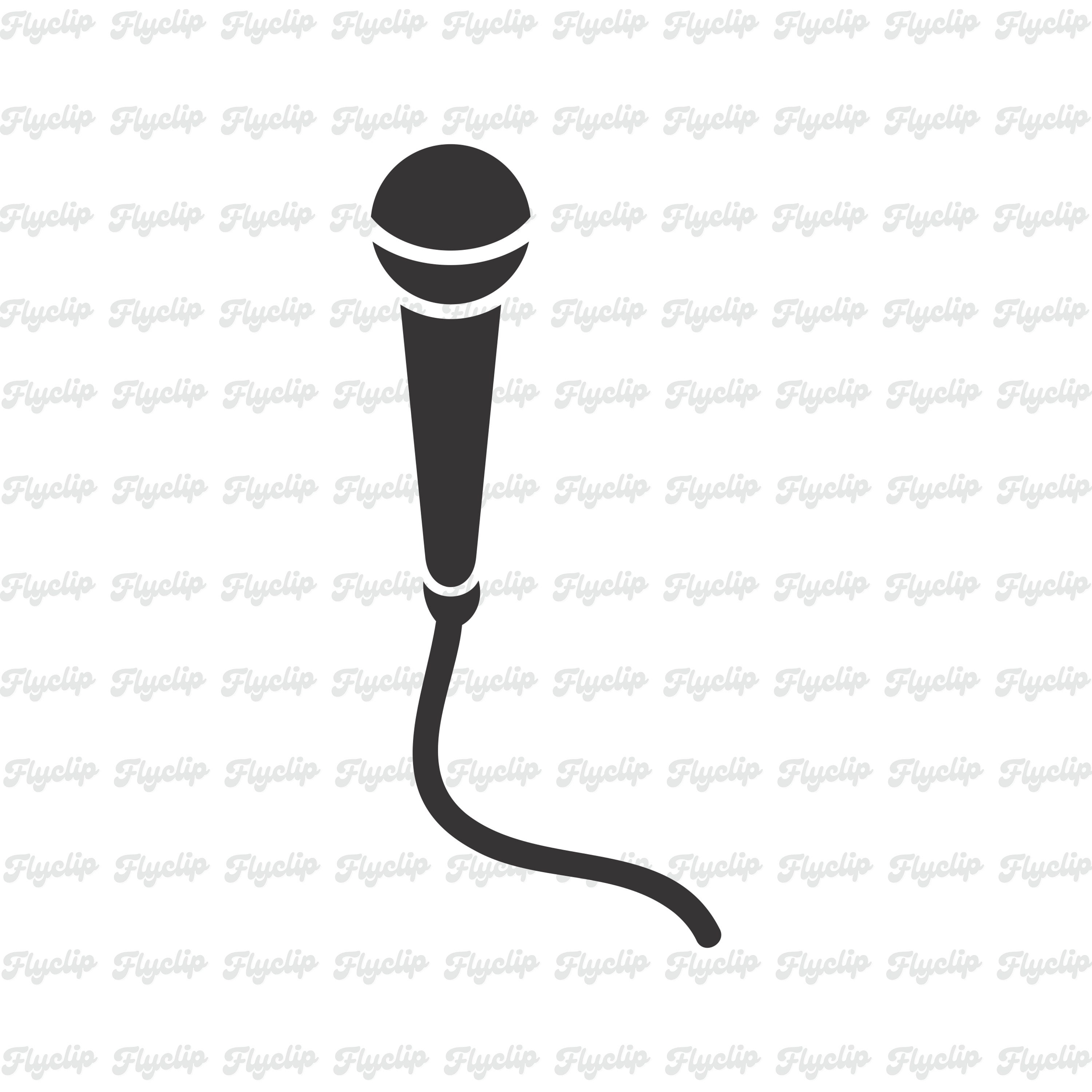 Microphone With Cord SVG Graphic | File for Cricut | Digital Download ...