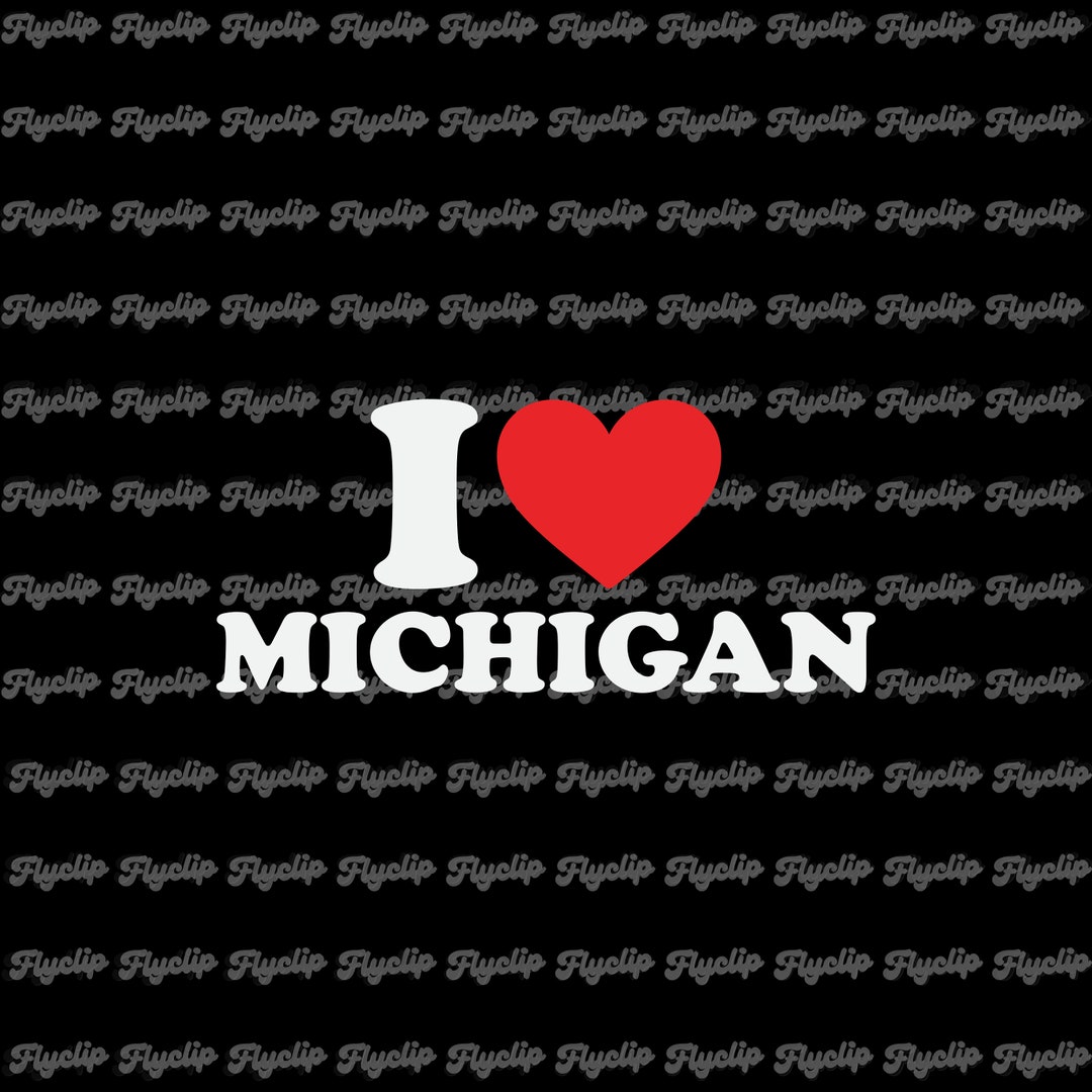 I Love Michigan SVG Graphic | I Heart Michigan | File for Cricut ...