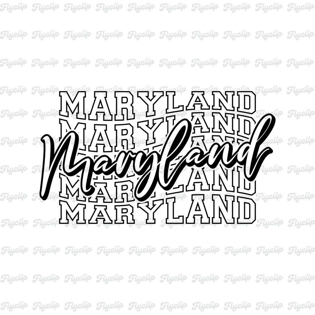 Vintage Wavy Maryland SVG Graphic | Digital Download | Instant File ...