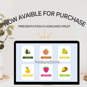 Flashcard Fruit Powerpoint Template - Etsy
