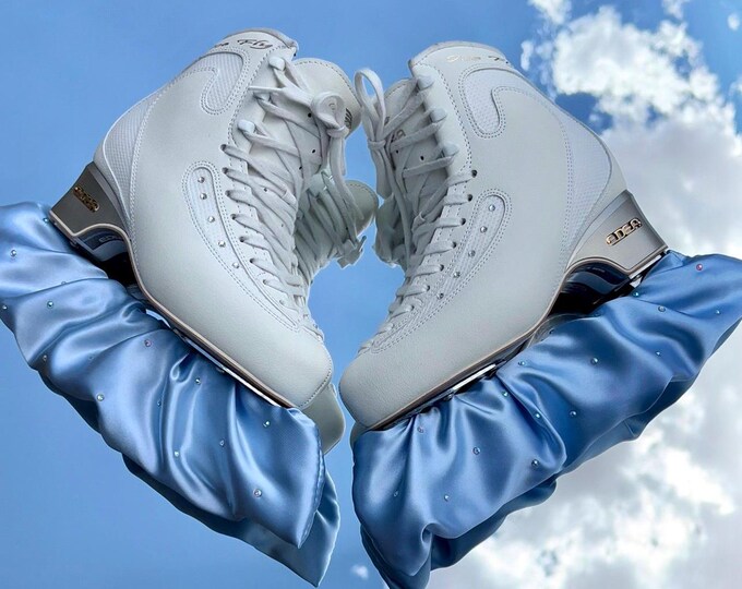 Pale Pink W/ Bows Super Puffy Ice Skate Skating Soakers Blade Covers ...