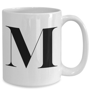 Letter M Monogram Coffee Mug, Gift With Initial M, Gift With Monogram M ...
