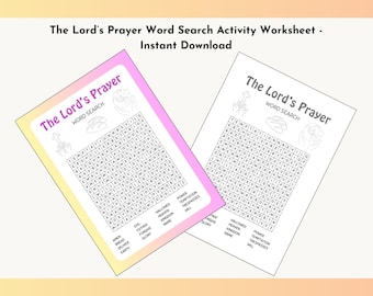 The Lord's Prayer Word Search Activity | Christian Kids, Sunday School ...