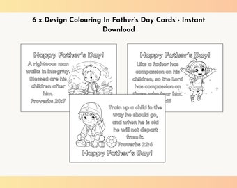 Colouring in Father's Day Cards | Christian Fathers, Daddy, Dad Day ...