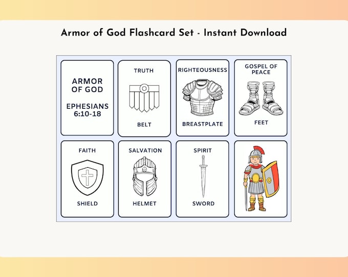 Armor of God Flashcards | Ephesians 6:10-18 | Christian Kid, Children ...