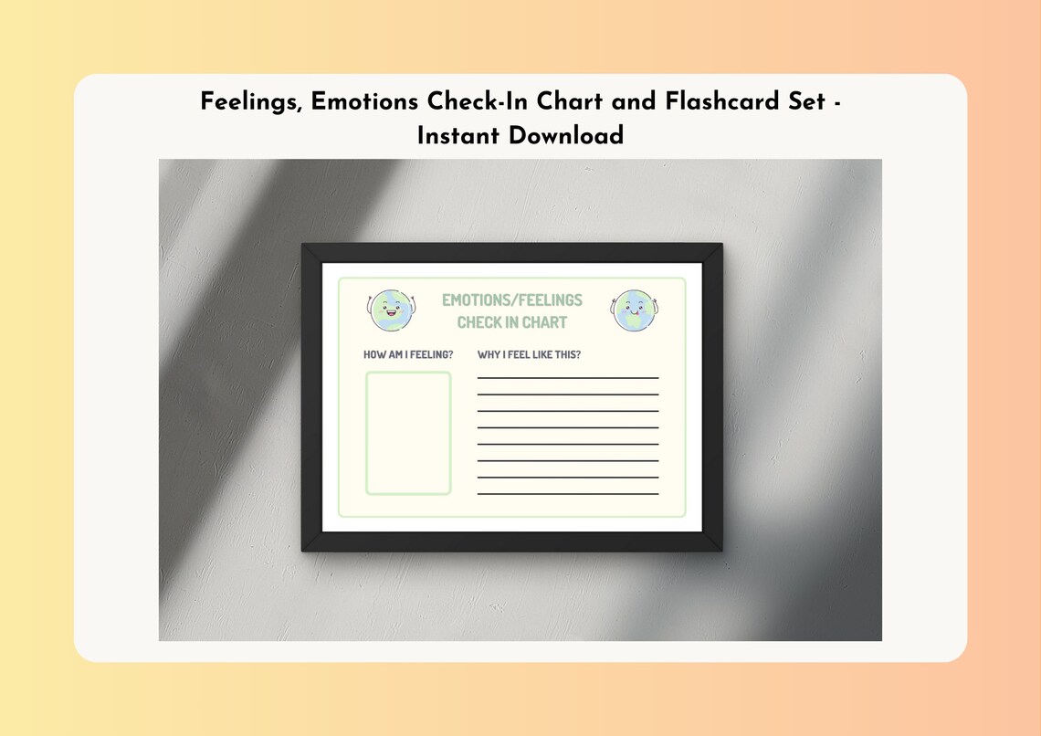 Feelings, Emotions Check-in Chart and Flashcard Set | Children, Kids ...