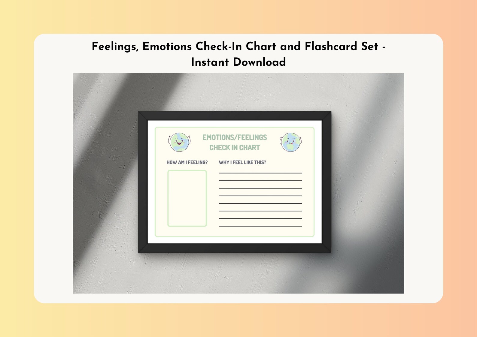 Feelings, Emotions Check-in Chart and Flashcard Set | Children, Kids ...
