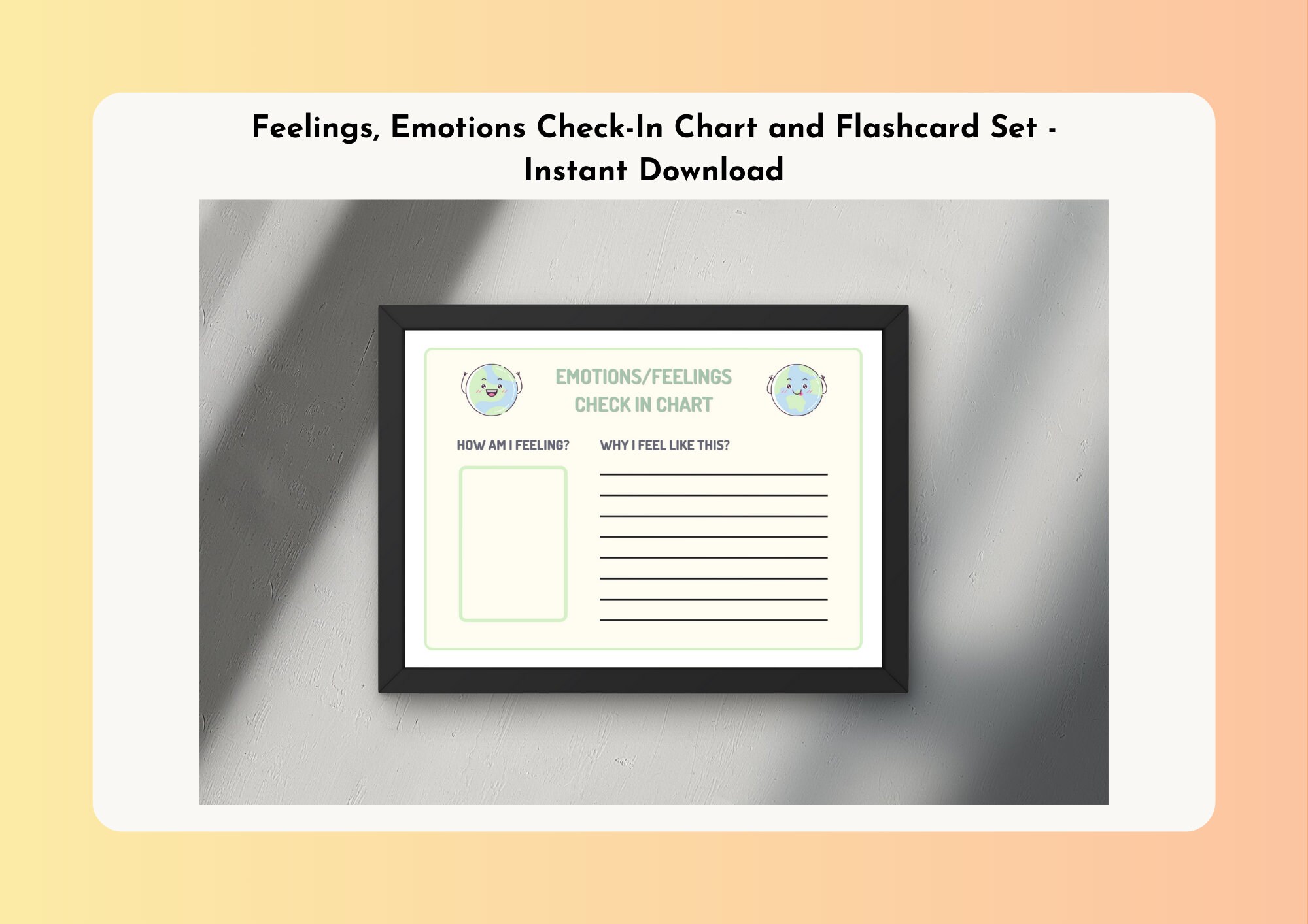 Feelings, Emotions Check-in Chart and Flashcard Set | Children, Kids ...