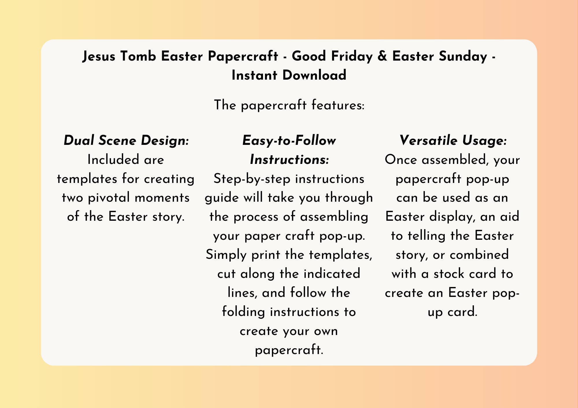 Easter Papercraft Jesus' Tomb | Good Friday, Resurrection Sunday ...