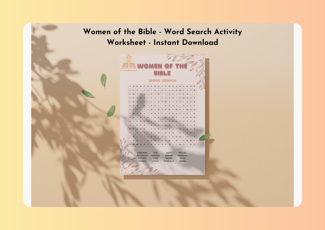Women of the Bible Word Search Activity | Mother's Day | Christian Kids ...