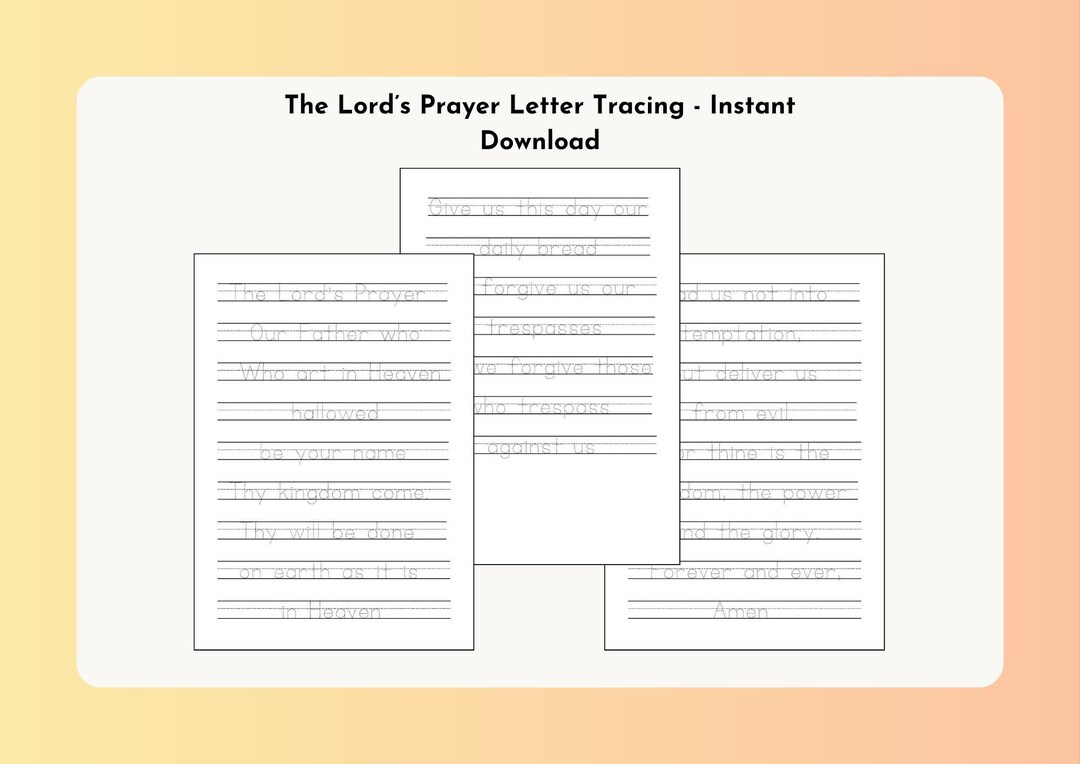 The Lord's Prayer Scripture Tracing Worksheets | Christian Kid, Sunday ...