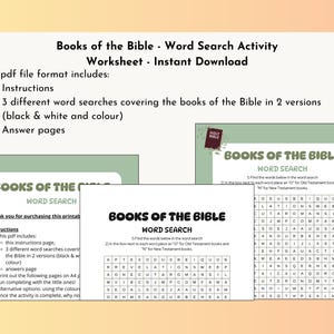Books of the Bible Word Search Activity | Old and New Testament ...