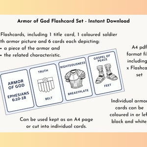 Armor of God Flashcards | Ephesians 6:10-18 | Christian Kid, Children ...