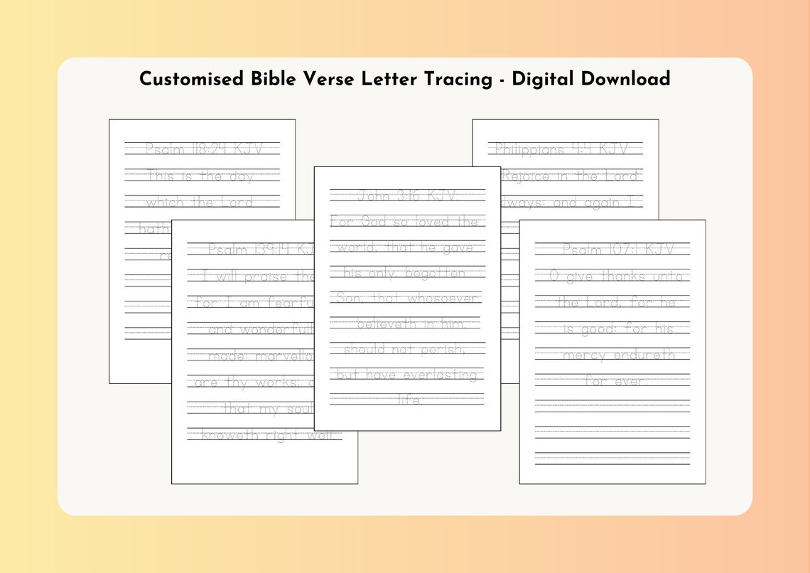 Customised Bible Verse Tracing Worksheets Christian Kid, Sunday School ...