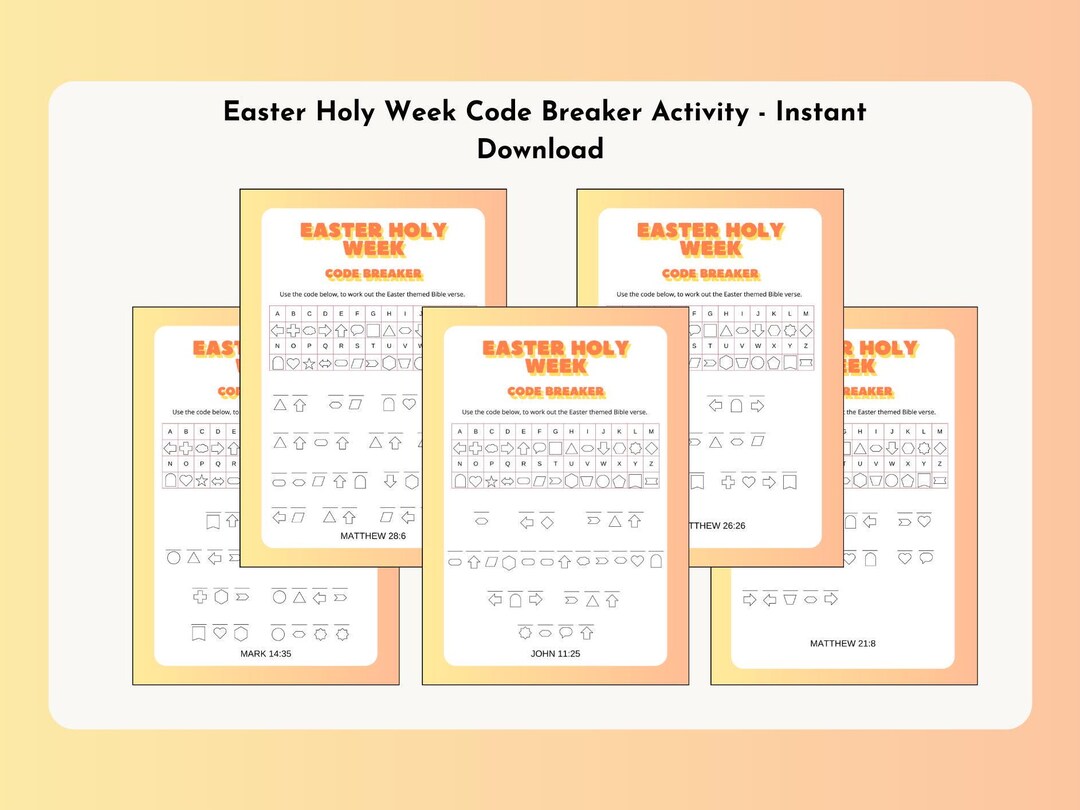 Easter Code Breaker Worksheet | Palm Sunday, Last Supper, Good Friday ...