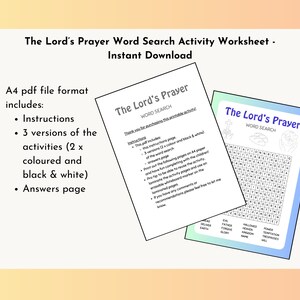 The Lord's Prayer Word Search Activity | Christian Kids, Sunday School ...