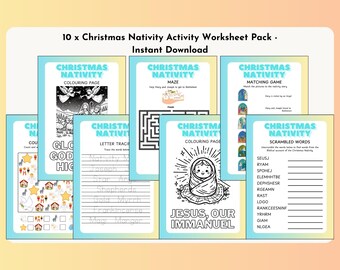 Christmas Nativity 10 X Activity Worksheet Pack | Shepherds Magi Star ...