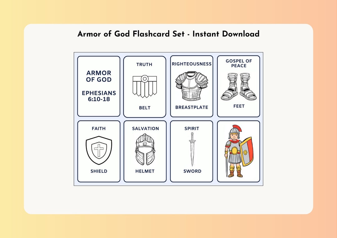 Armor of God Flashcards | Ephesians 6:10-18 | Christian Kid, Children ...