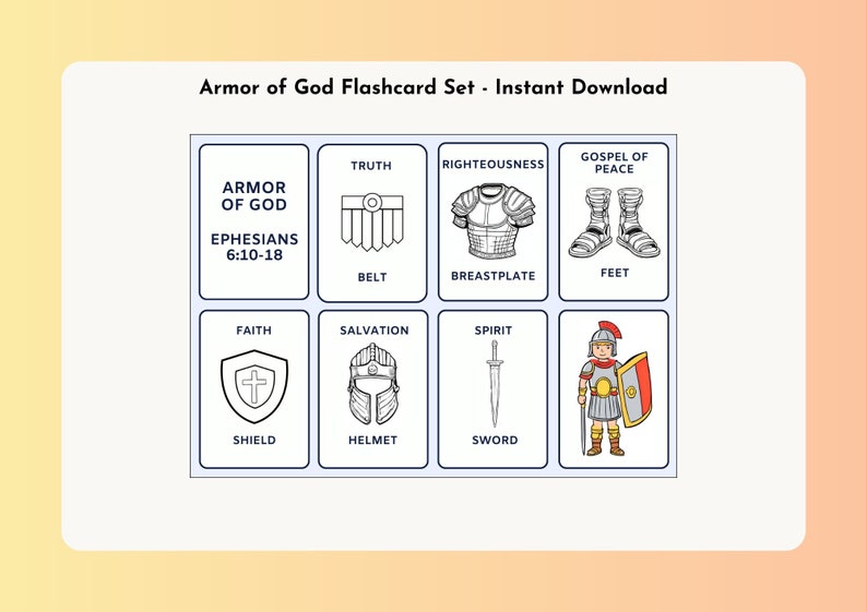 Armor of God Flashcards | Ephesians 6:10-18 | Christian Kid, Children ...