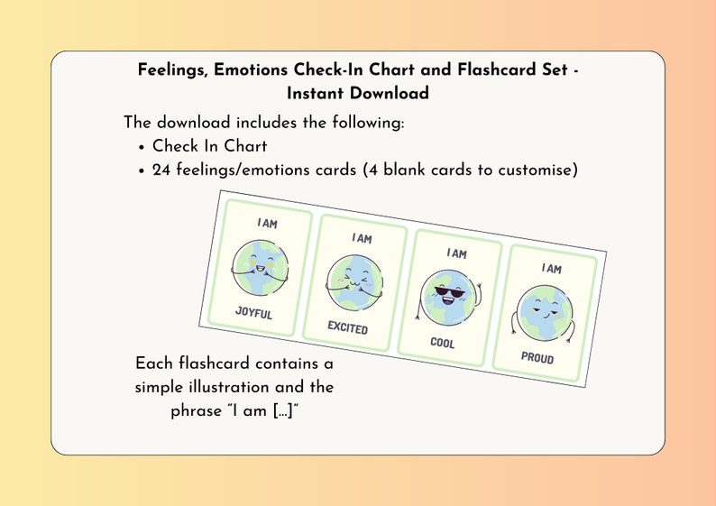 Feelings, Emotions Check-in Chart and Flashcard Set | Children, Kids ...