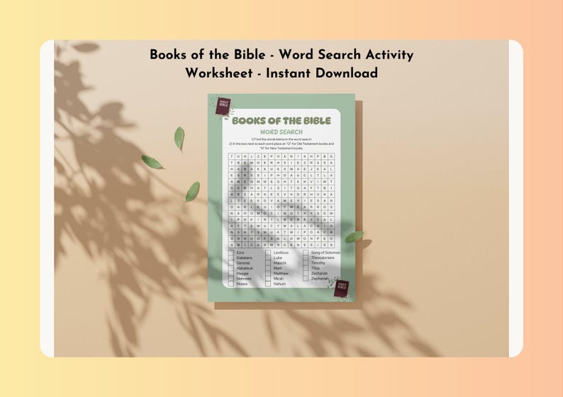 Books of the Bible Word Search Activity | Old and New Testament ...
