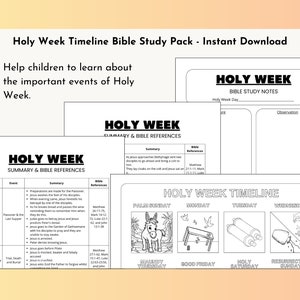 Holy Week Timeline Bible Study Pack | Palm Sunday, Last Supper, Good ...