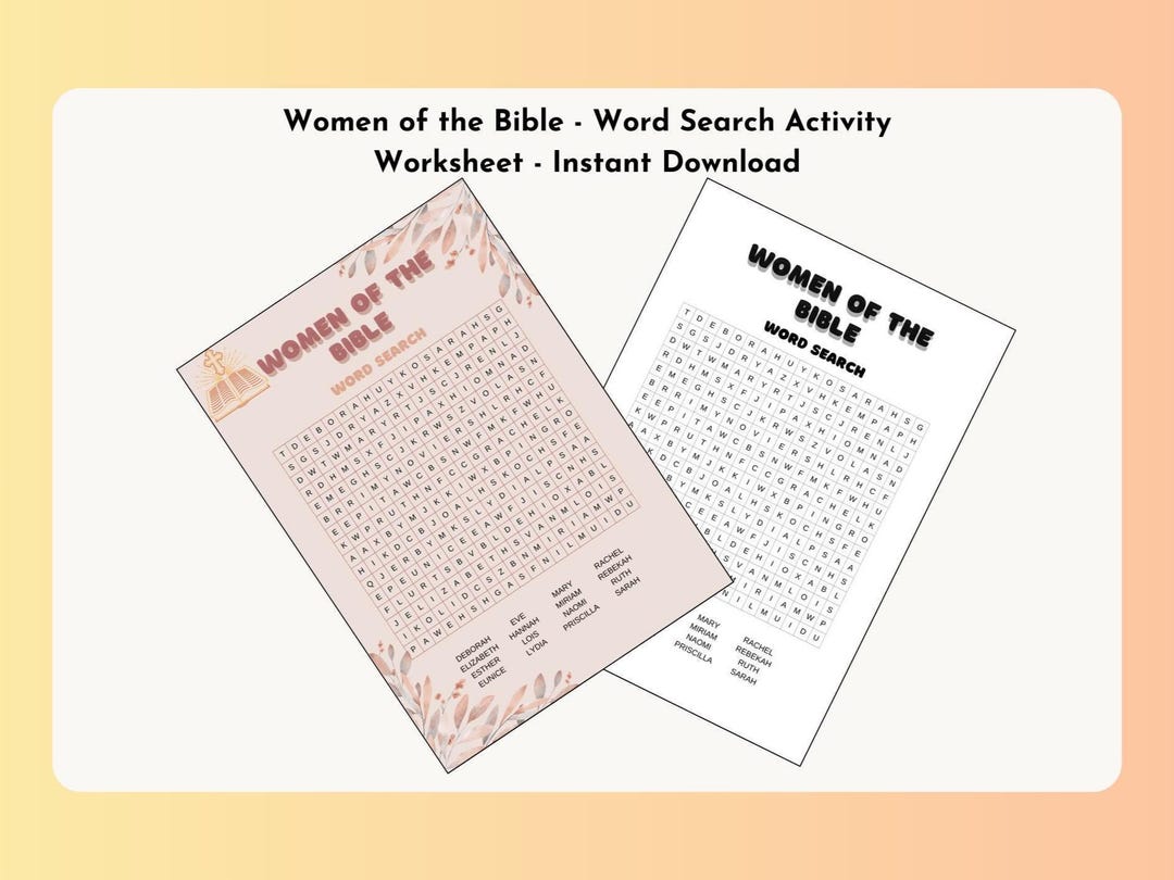 Women of the Bible Word Search Activity | Mother's Day | Christian Kids ...