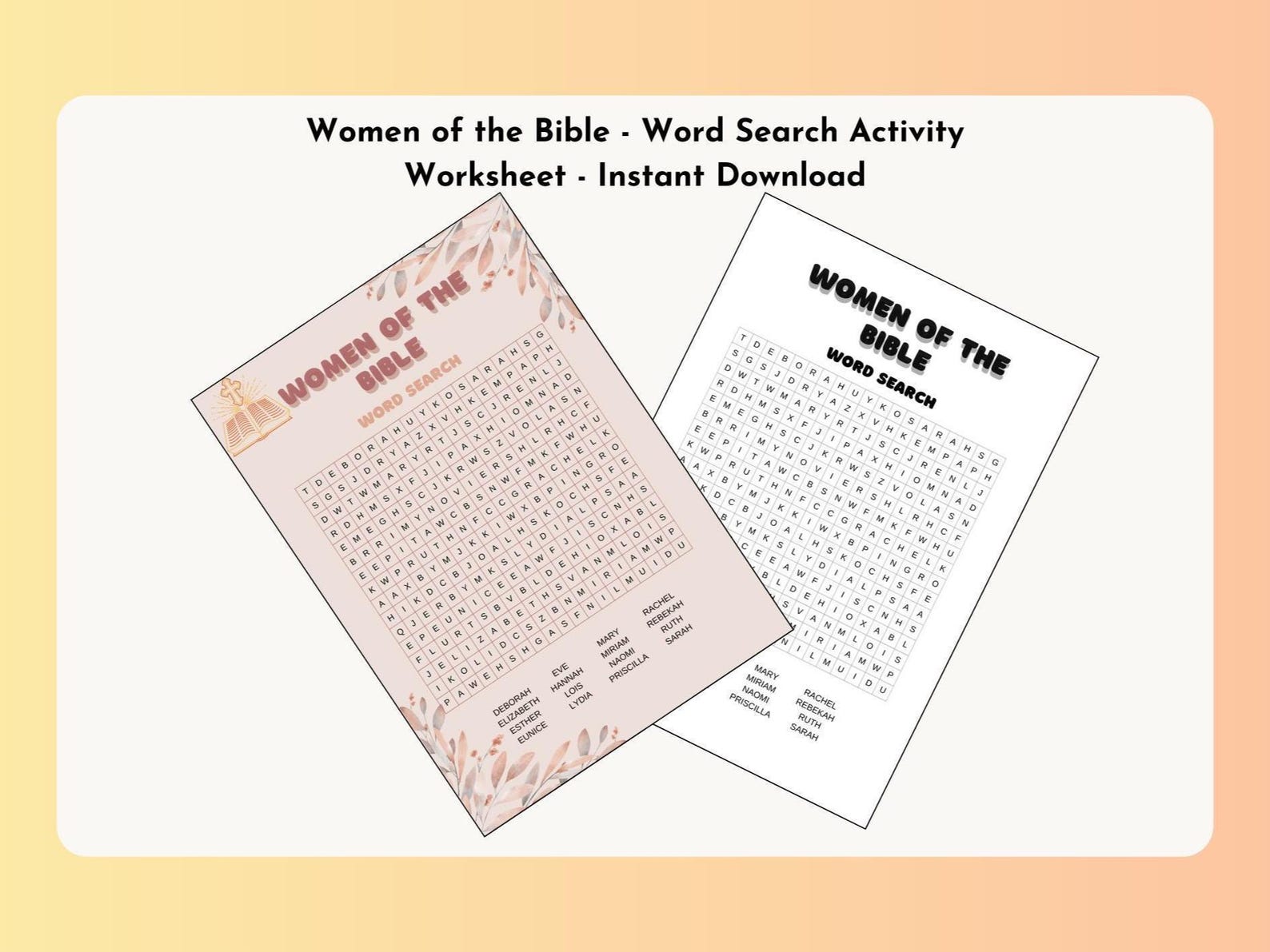 Women of the Bible Word Search Activity | Mother's Day | Christian Kids ...