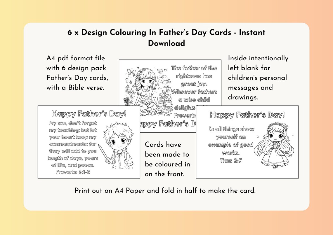 Colouring in Father's Day Cards | Christian Fathers, Daddy, Dad Day ...
