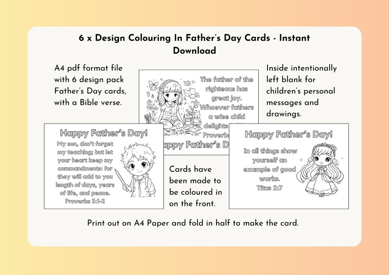 Colouring in Father's Day Cards | Christian Fathers, Daddy, Dad Day ...