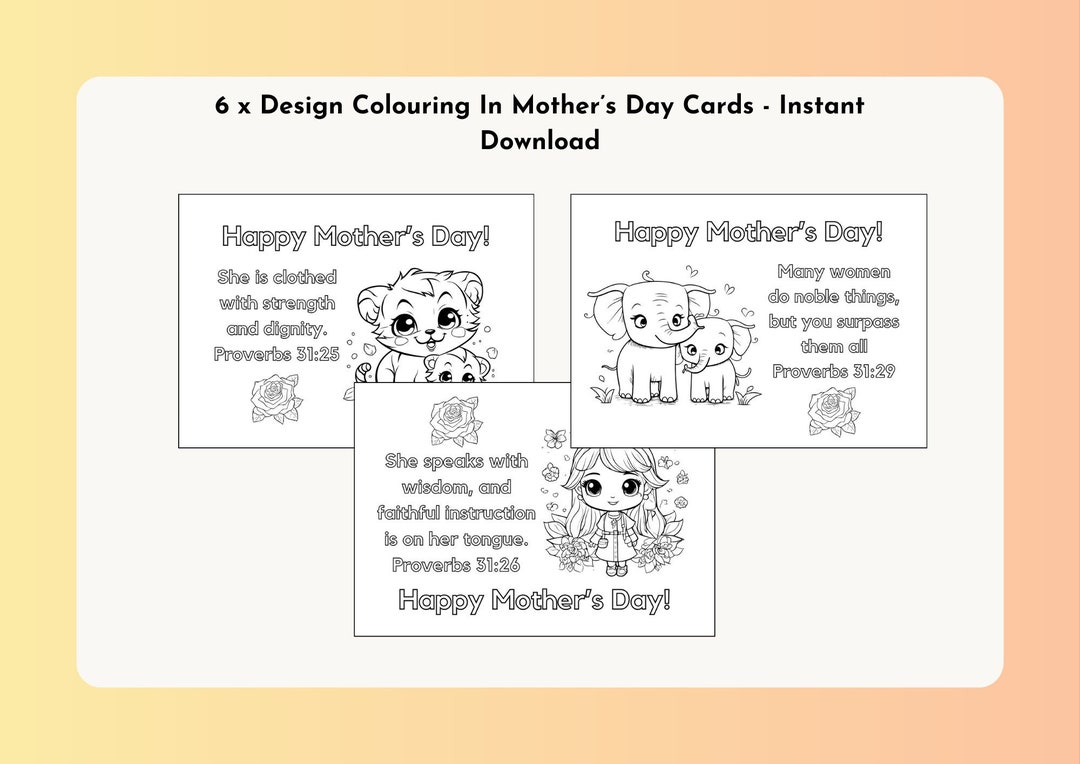 Proverbs 31 - Colouring in Mother's Day Cards | Christian Mothers Day ...