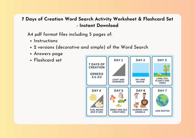 Word Search & Activity Worksheet Bundle | Fruit of the Spirit, 7 Days ...