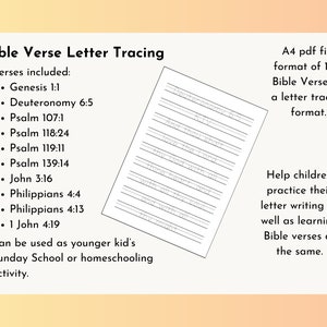 10 X Bible Verse Scripture Tracing Worksheets King James Version ...