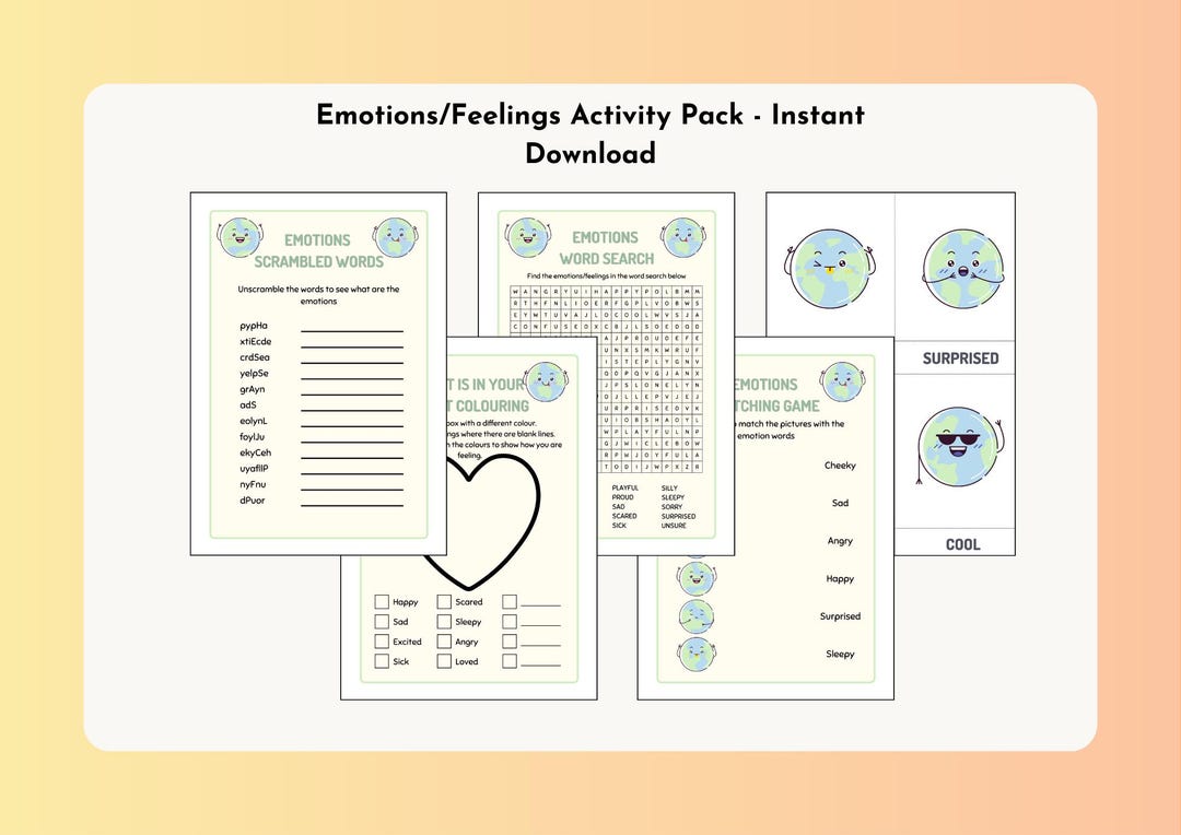 Feelings, Emotions Activity Bundle Pack | Children, Kids, Homeschool ...