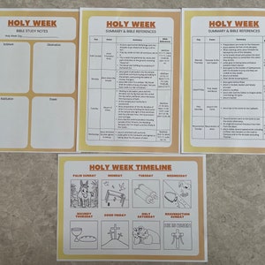 Holy Week Timeline Bible Study Pack | Palm Sunday, Last Supper, Good ...