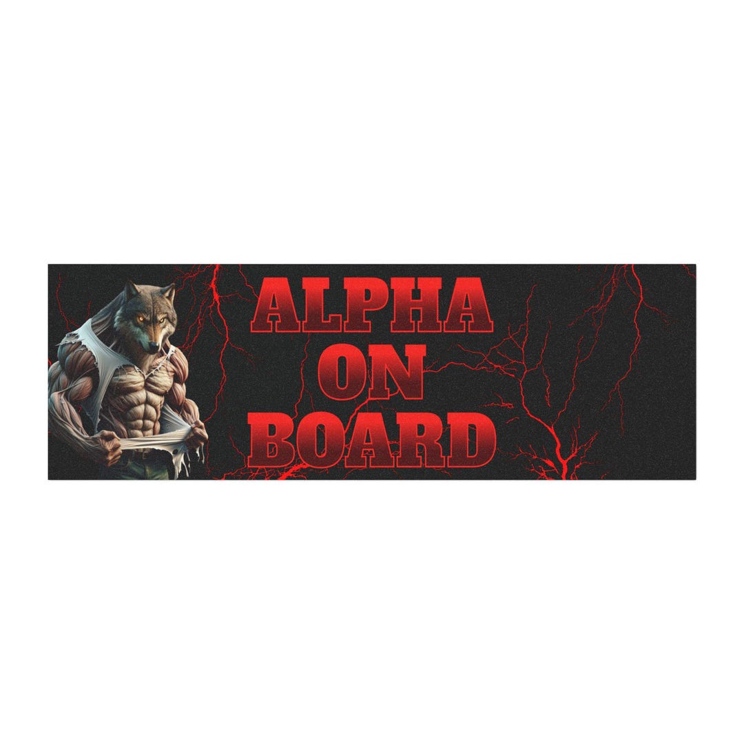 Funny Alpha on Board Meme Car Magnet, Funny Gift for Friend, Meme Car ...