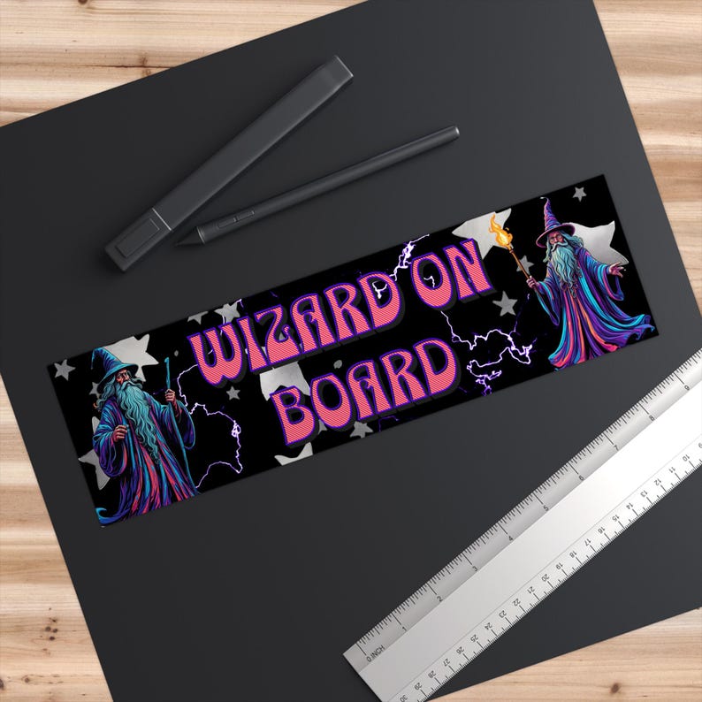 Wizard on Board Funny Bumper Sticker, Gen Z Humor, Fantasy, Wizard ...