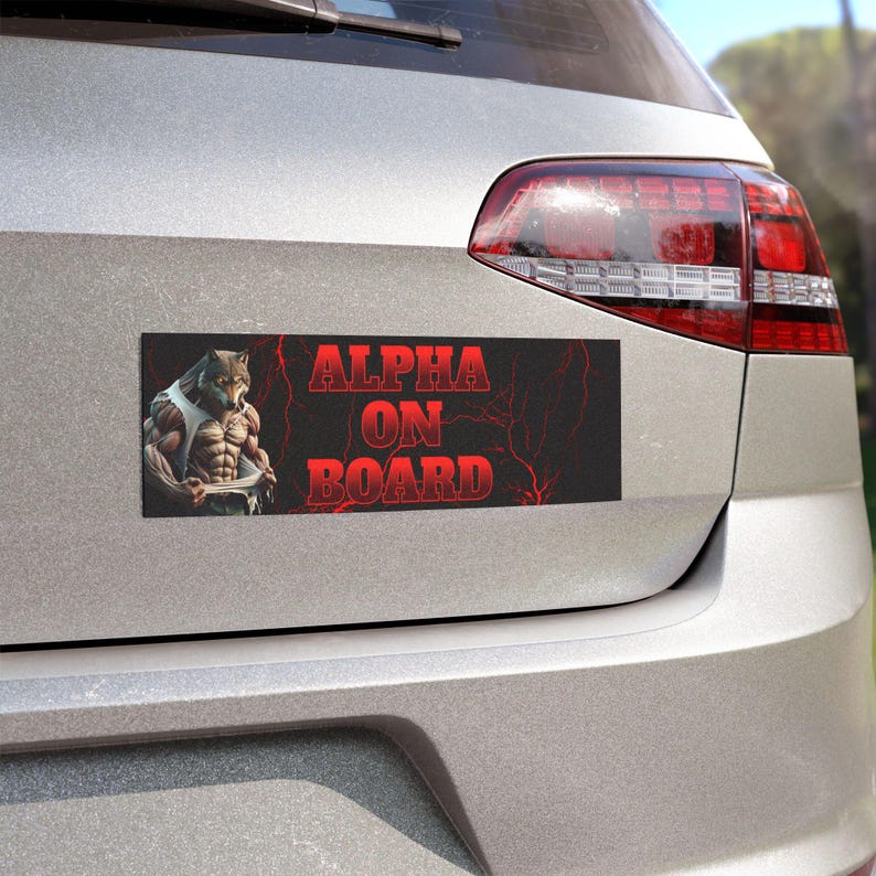 Funny 'alpha on Board' Meme Car Magnet - Gen Z Humor Wolf - Etsy