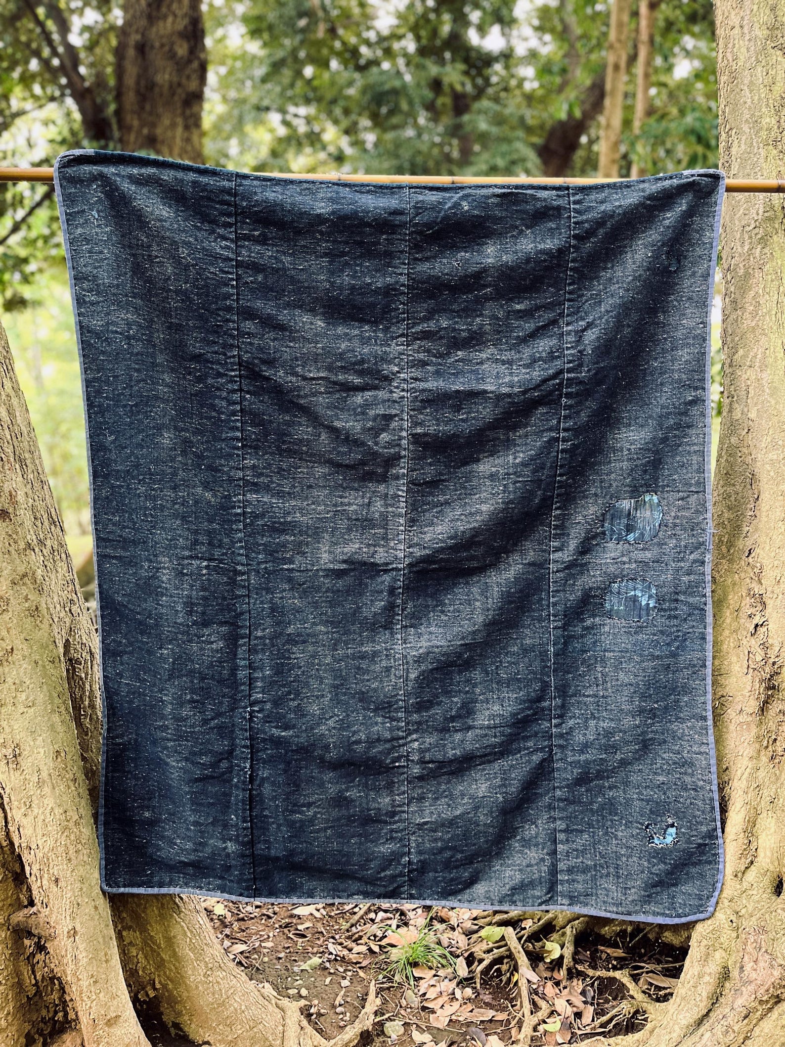 Special Japanese Vintage Deep Indigo Dyed Cotton Sakiori Fabric Rug ...