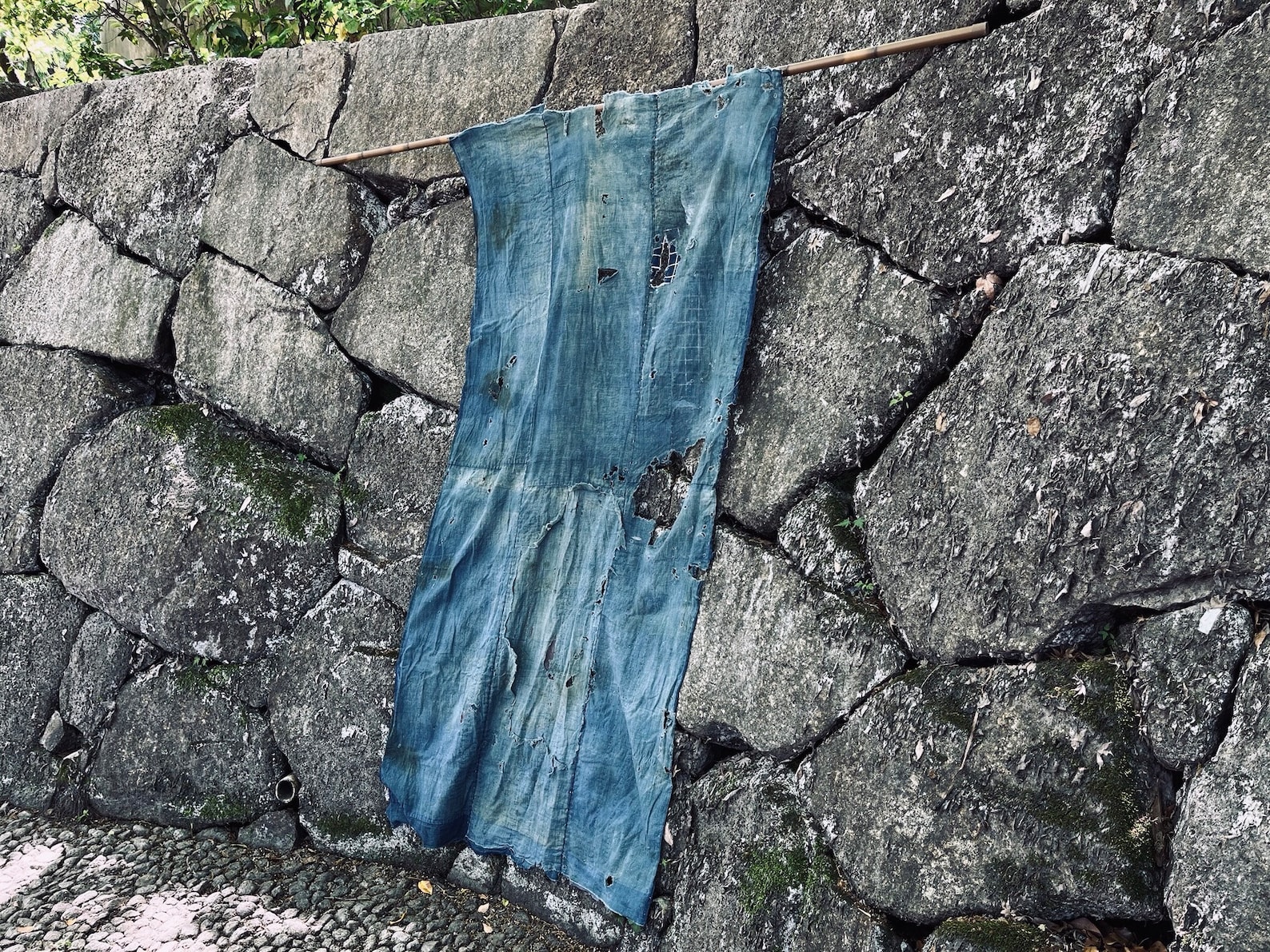 Japanese Vintage Indigo Dyed Cotton Boro Fragment,late Meiji to Early ...