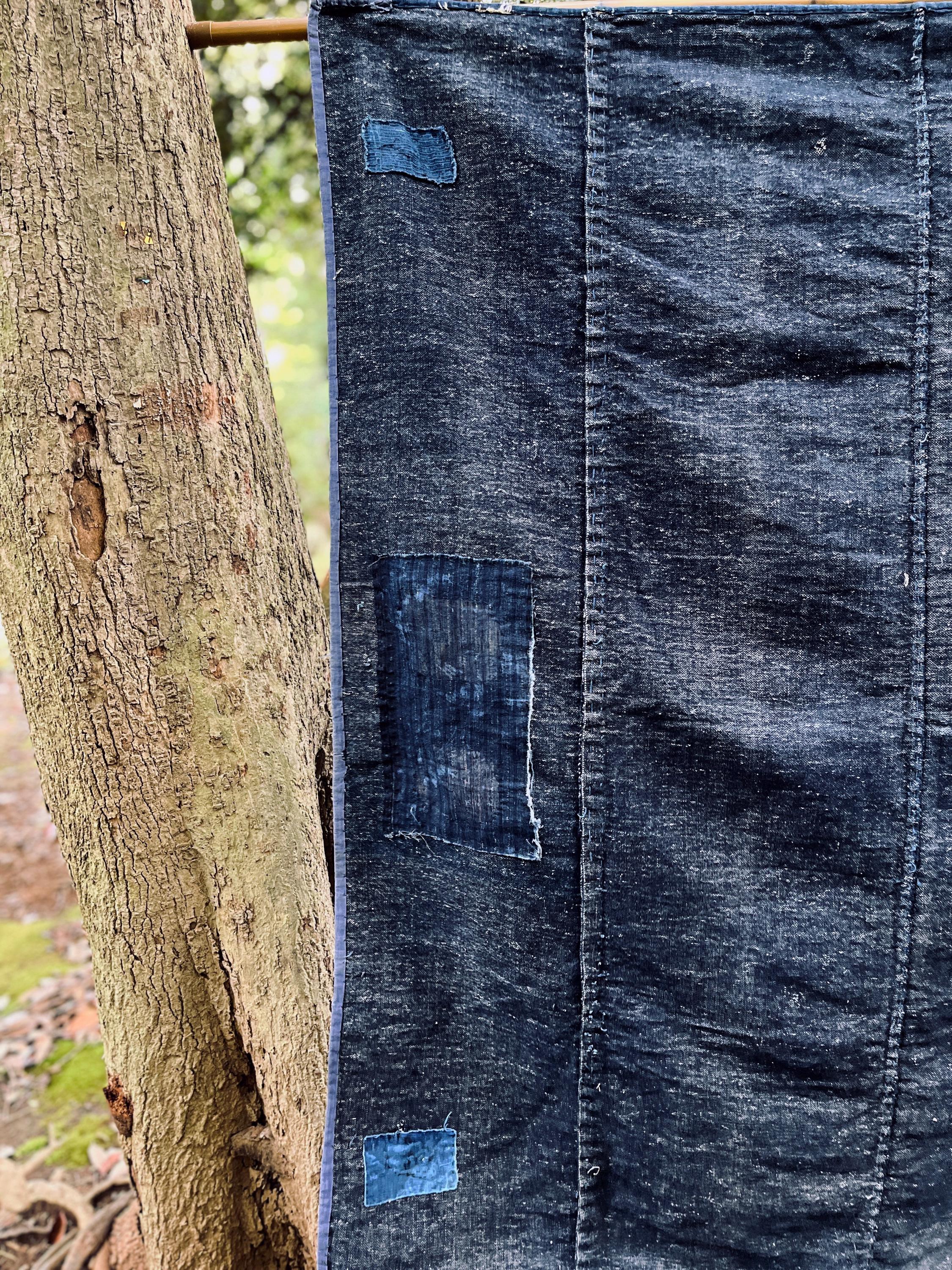 Special Japanese Vintage Deep Indigo Dyed Cotton Sakiori Fabric Rug ...