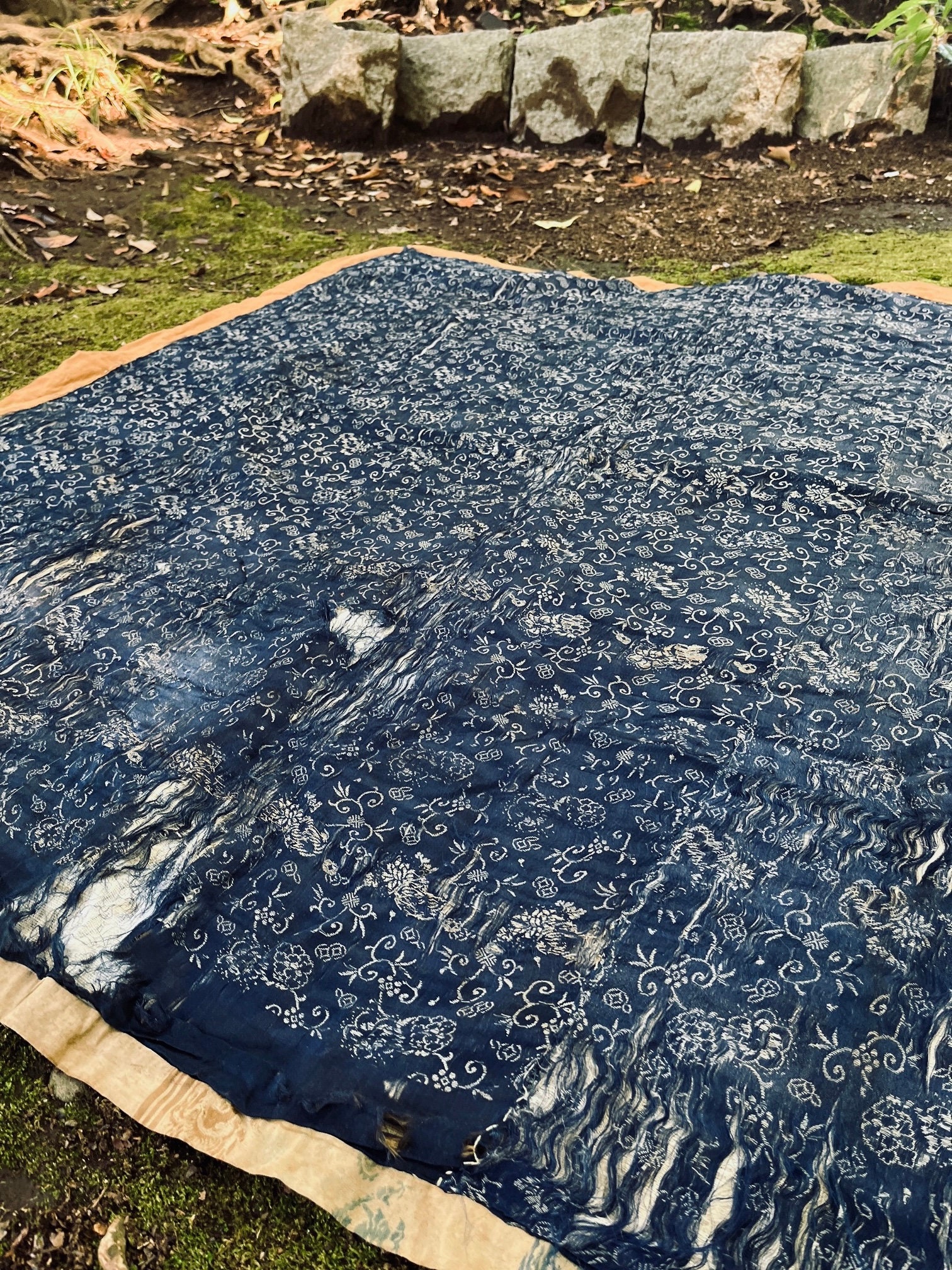 Japanese Vintage Altar Cloth With a Flower Arabesque Pattern, From the ...