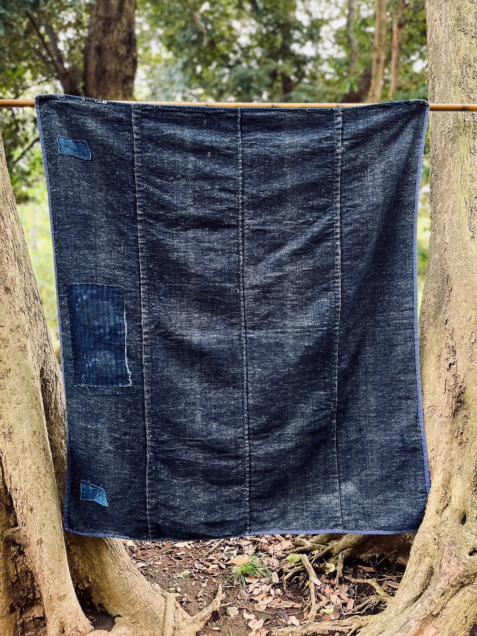 Special Japanese Vintage Deep Indigo Dyed Cotton Sakiori Fabric Rug ...