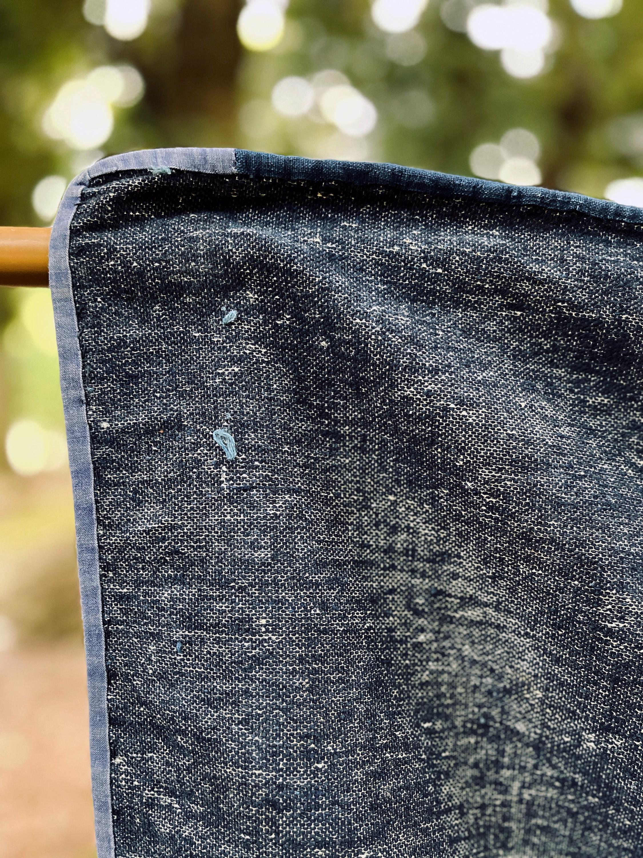 Special Japanese Vintage Deep Indigo Dyed Cotton Sakiori Fabric Rug ...