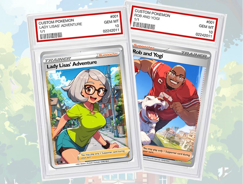 Custom Pokemon Trainer Card With Custom Slab - Etsy Australia